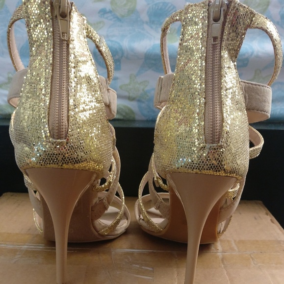 Bruno Valenti | Shoes | New Bruno Valenti Nude Gold Strappy Heels ...